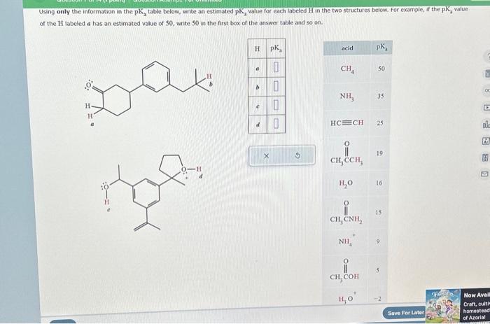Using only the information in the pK2 table below, | Chegg.com