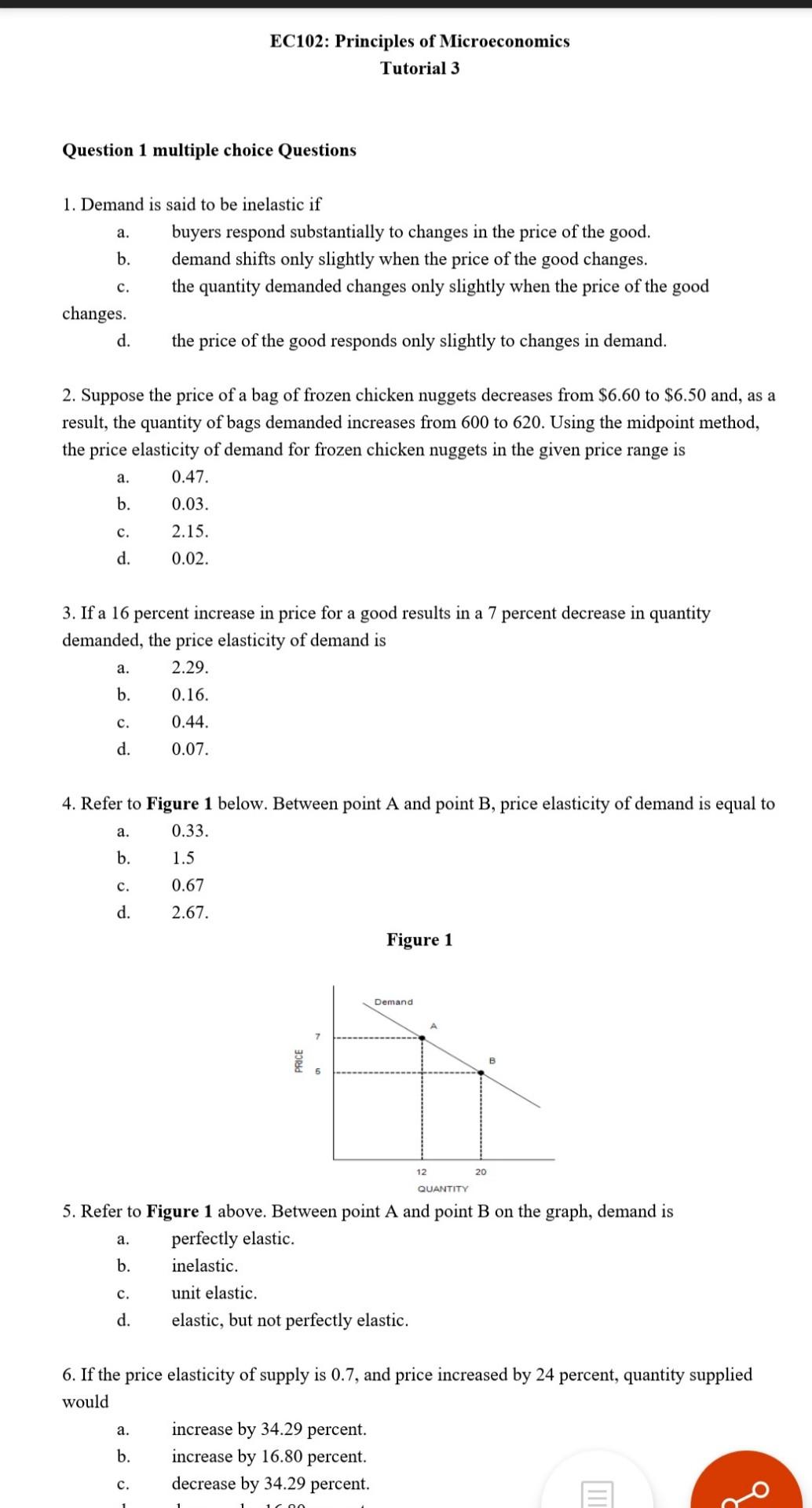 Solved EC102: Principles of Microeconomics Tutorial 3 | Chegg.com