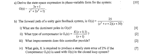 Solved a) ﻿Derive the state-space expression in | Chegg.com