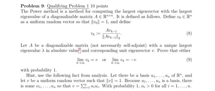 Solved Problem 9: Qualifying Problem 110 points The Power | Chegg.com