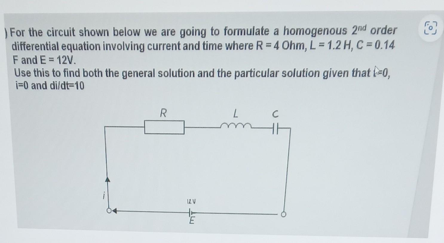 Solved For the circuit shown below we are going to formulate | Chegg.com