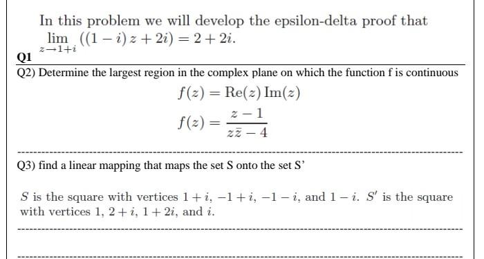 Solved In this problem we will develop the epsilon-delta | Chegg.com