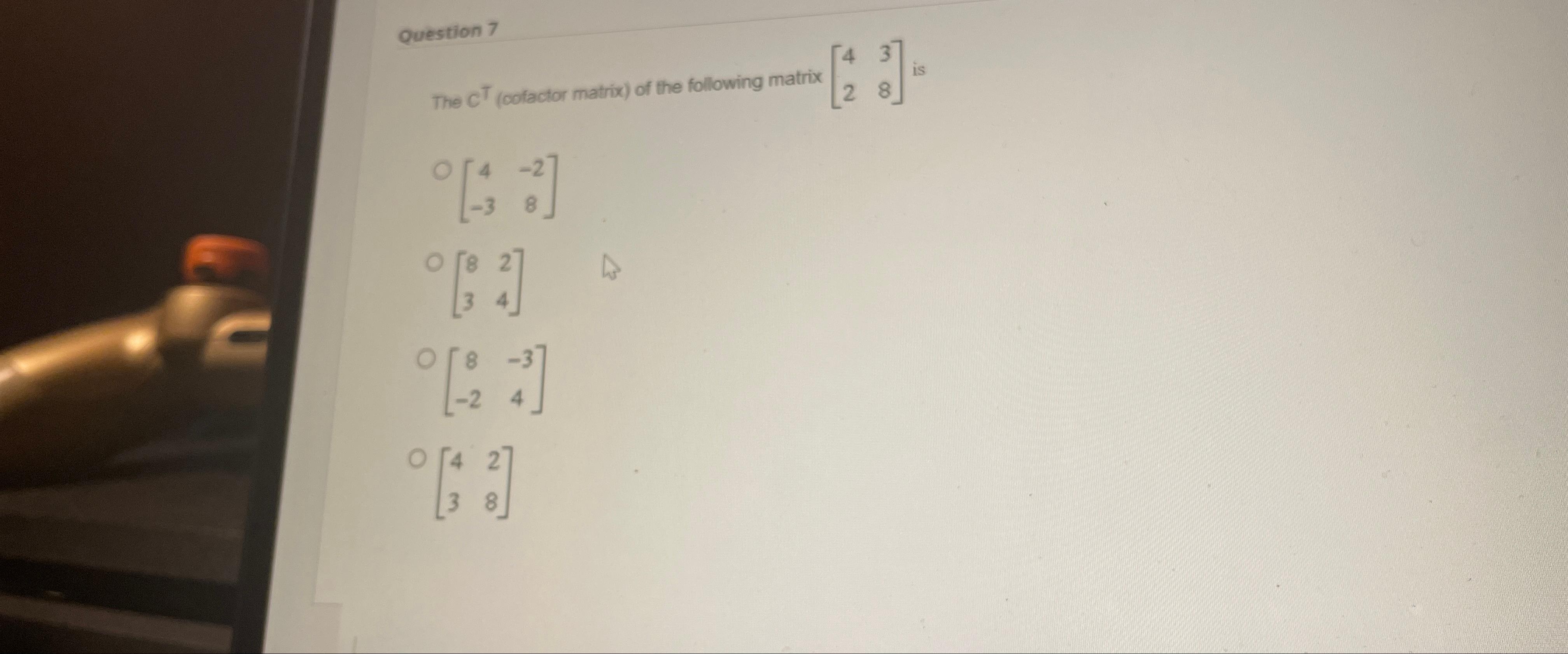Solved Question 7The CTT (colactor matrix) ﻿of the following | Chegg.com