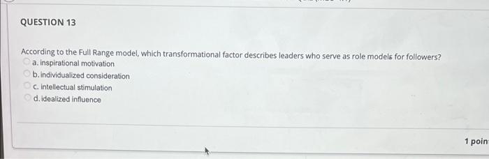 Solved QUESTION 13 According to the Full Range model, which | Chegg.com