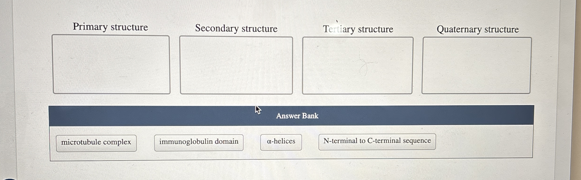 Solved Primary structureSecondarv structureTertiary | Chegg.com