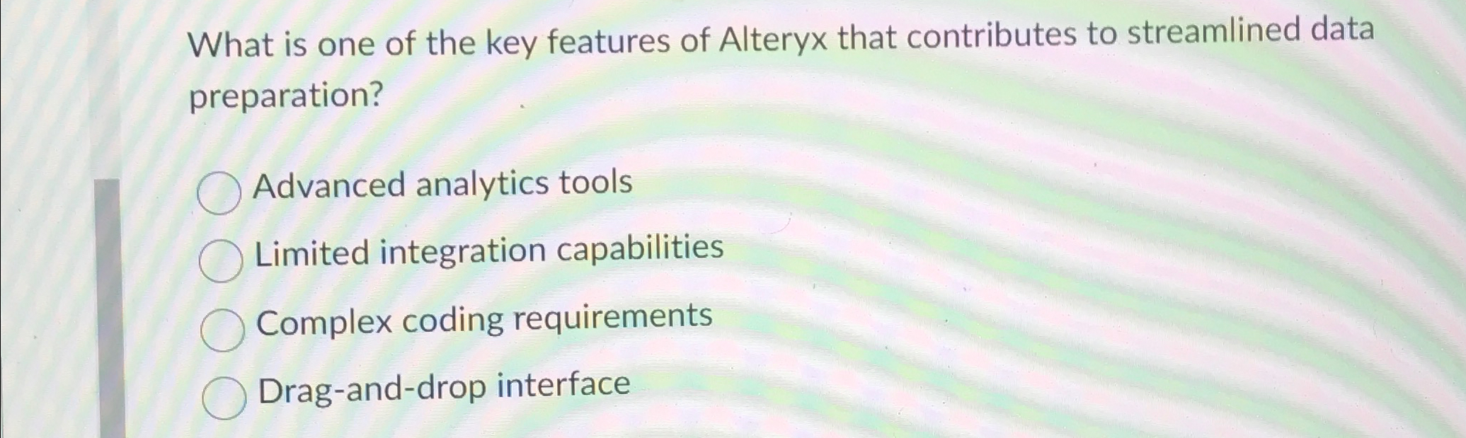 Solved What is one of the key features of Alteryx that | Chegg.com