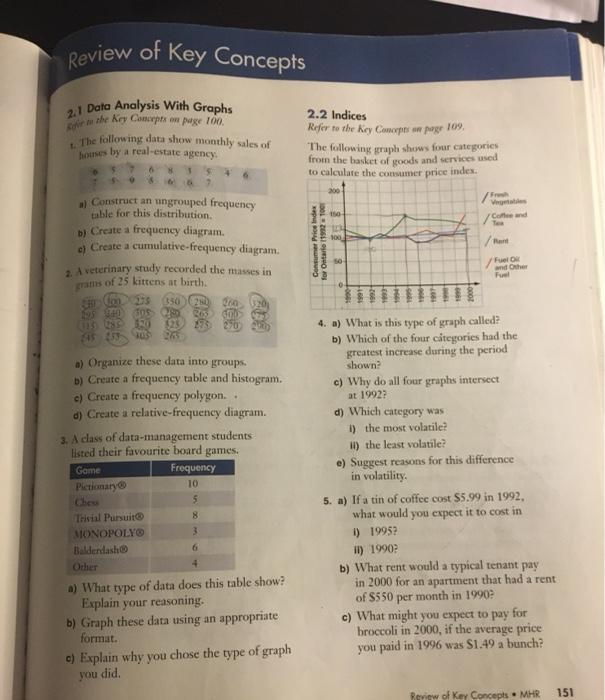 Solved Review of Key Concepts 2.1 Data Analysis With Graphs | Chegg.com