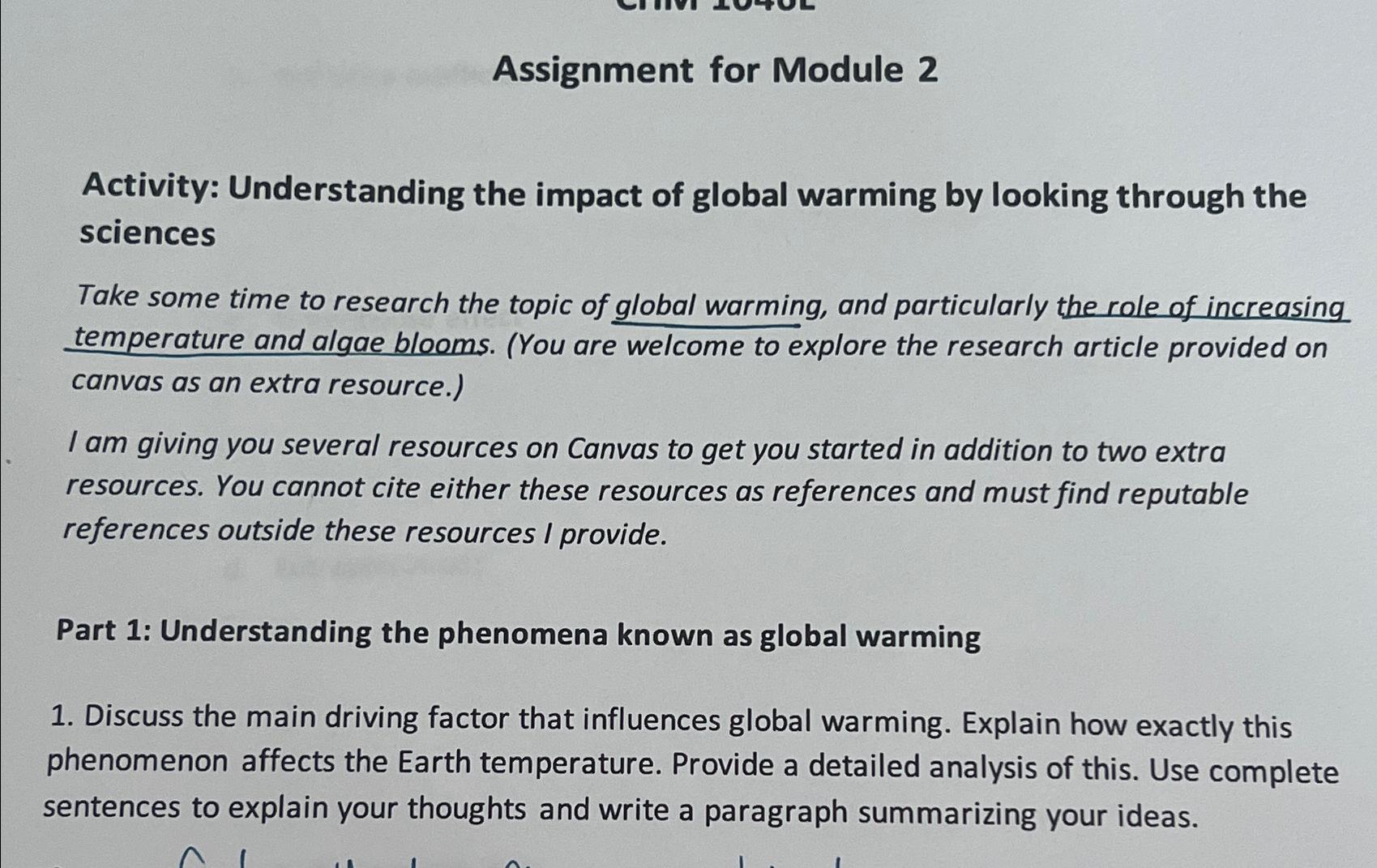 Solved Assignment for Module 2Activity: Understanding the | Chegg.com