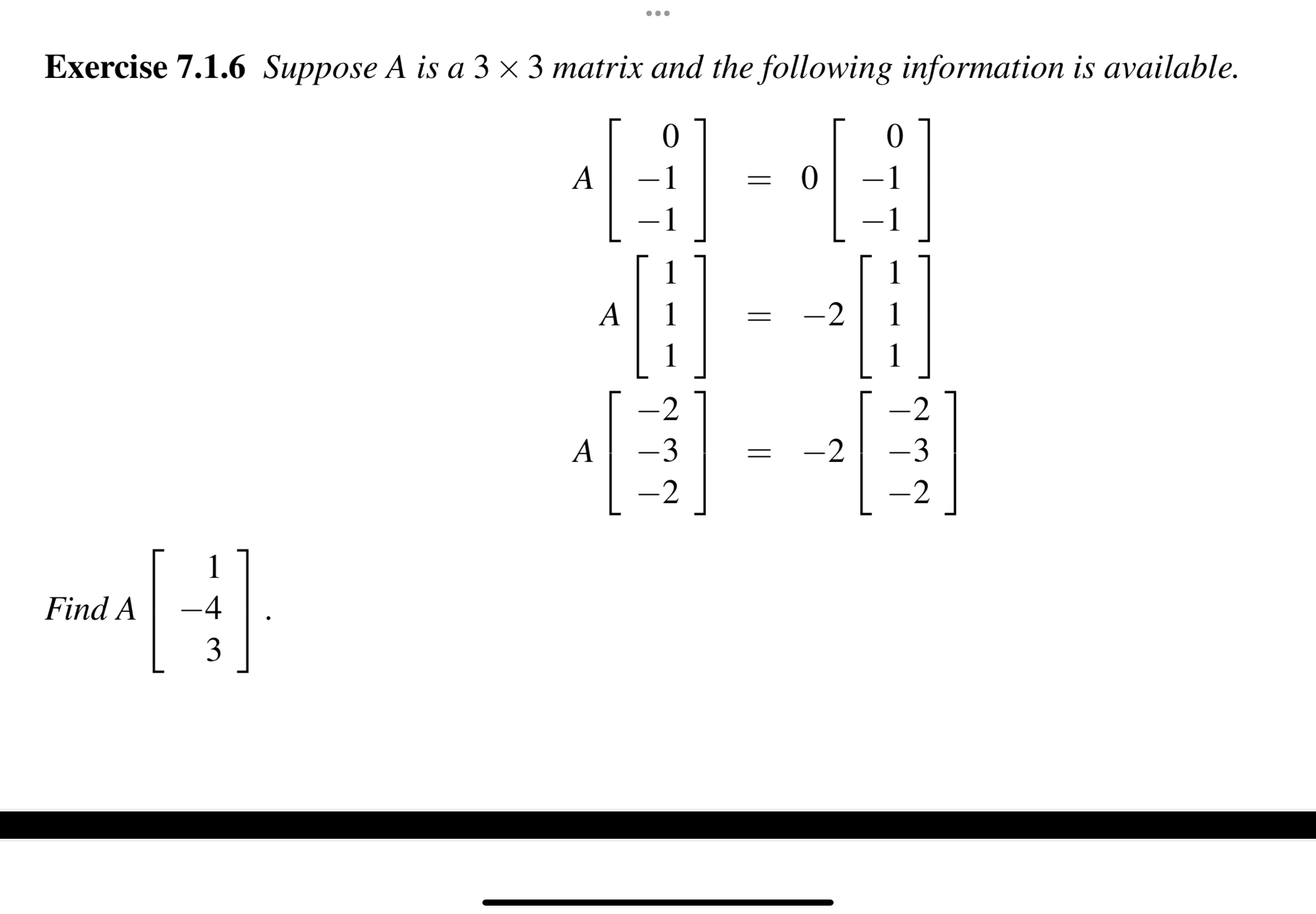 Solved Exercise 7 1 6 ﻿suppose A ﻿is A 3×3 ﻿matrix And The
