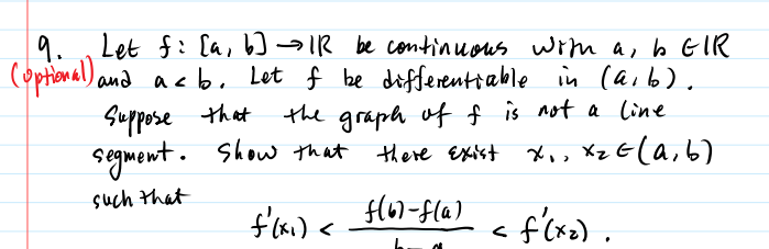 Solved 9. Let f:[a,b]→R be continuous with a,b∈R ( Optional) | Chegg.com