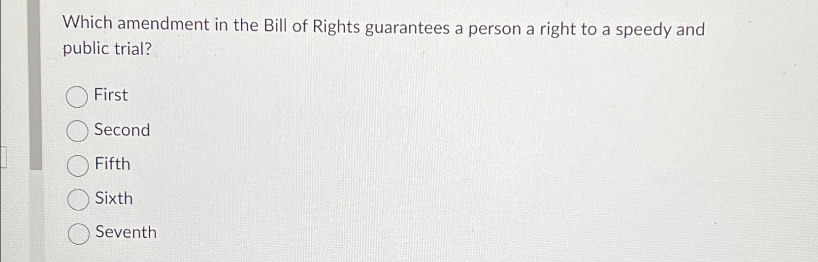 Solved Which amendment in the Bill of Rights guarantees a | Chegg.com