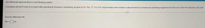 Solved = : Homework: Section 2C: Differentials If y = 8x4 - | Chegg.com