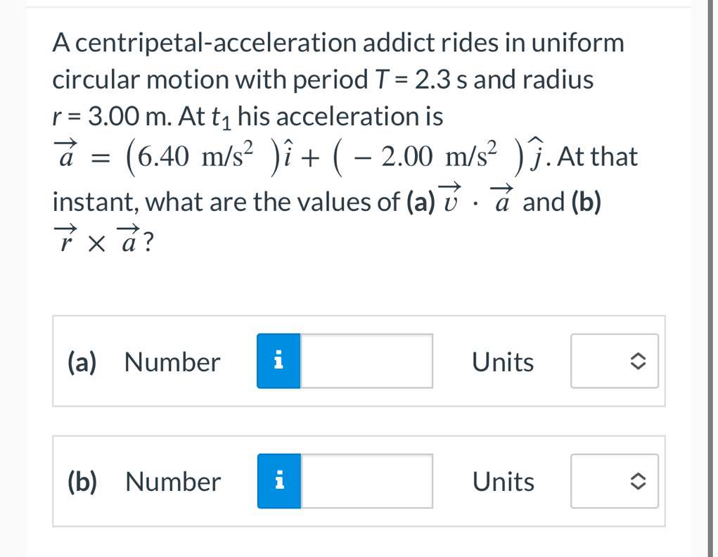 Solved A centripetal-acceleration addict rides in uniform | Chegg.com