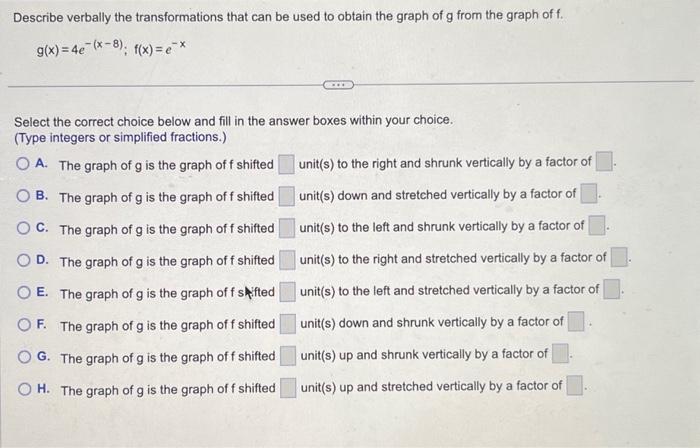 Solved Describe verbally the transformations that can be | Chegg.com