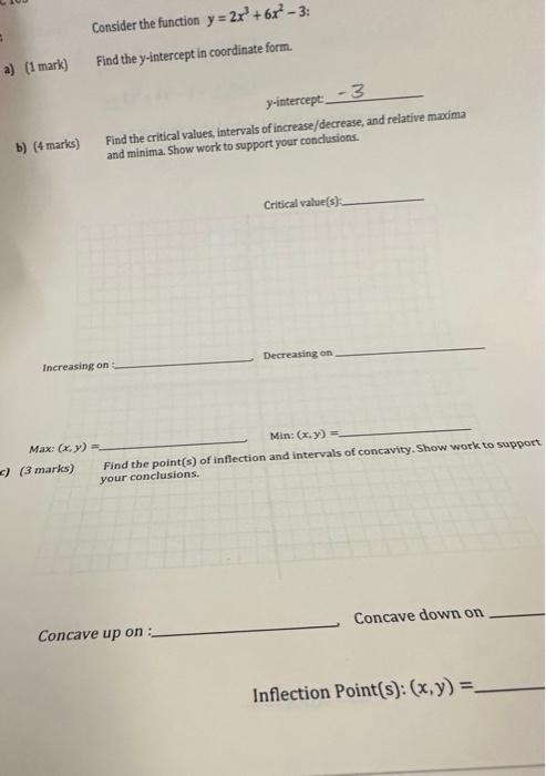 Solved a) (1 mark) b) (4 marks) Consider the function y = | Chegg.com