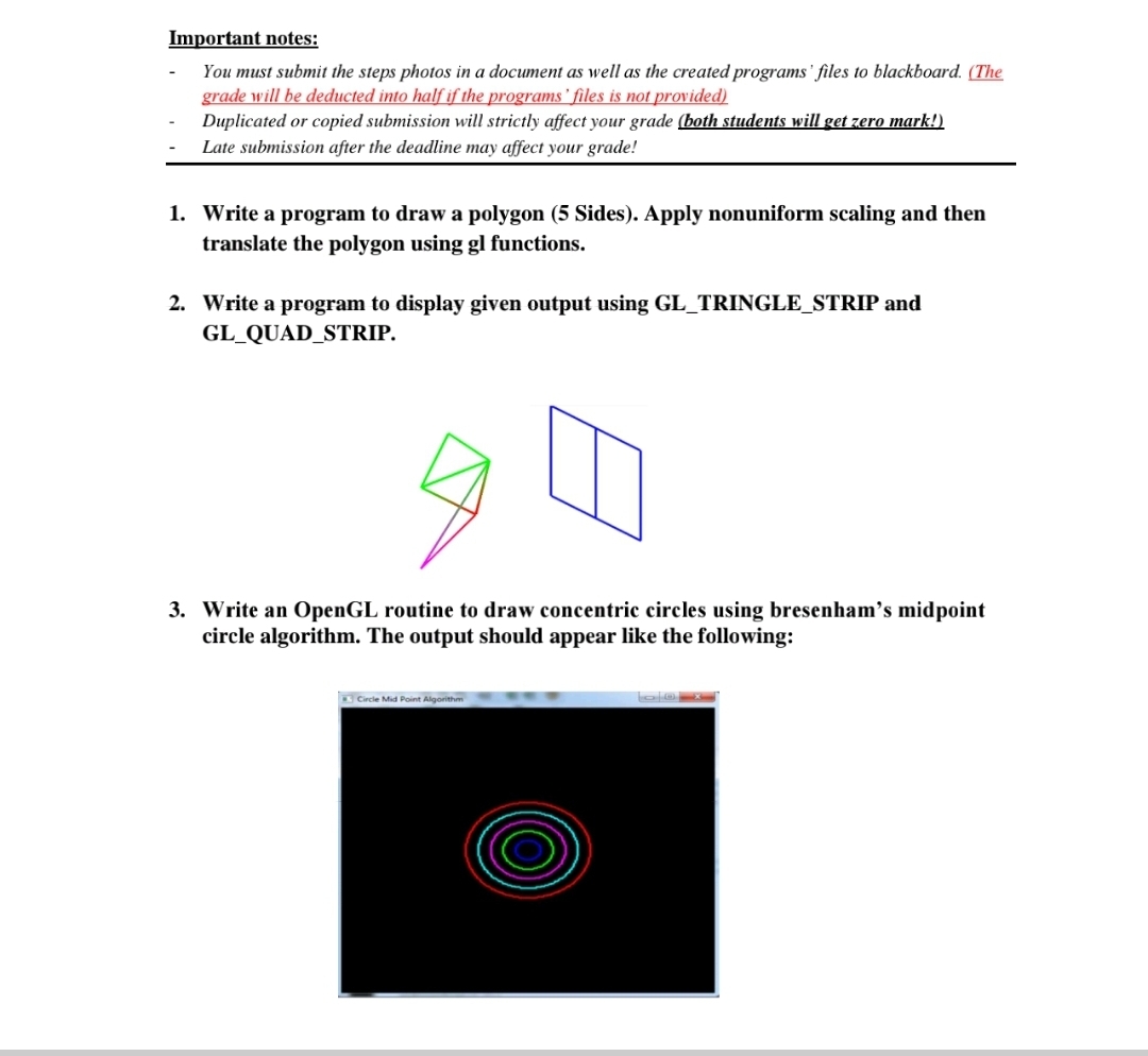Solved Write a program to draw a polygon (5 ﻿Sides). ﻿Apply | Chegg.com