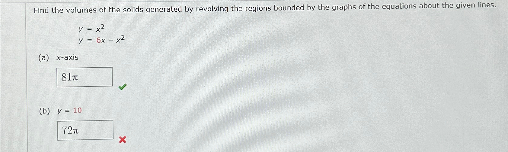 Solved Find the volumes of the solids generated by revolving | Chegg.com