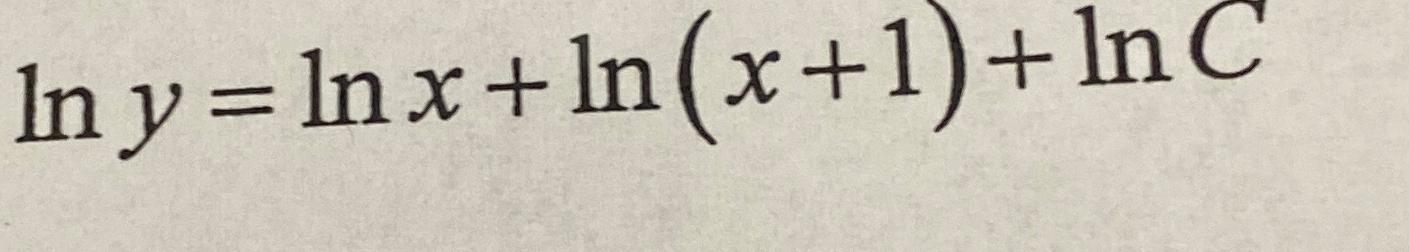 Solved lny=lnx+ln(x+1)+lnC | Chegg.com
