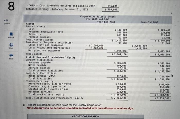 Solved Refer to the following financial statements for | Chegg.com