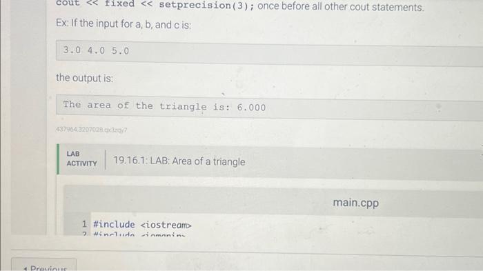 Solved Using Herons Formula You Can Calculate The Area Of