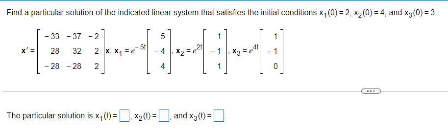 Solved Find a particular solution of the indicated linear | Chegg.com