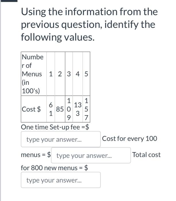 Solved Using the information from the previous question, | Chegg.com