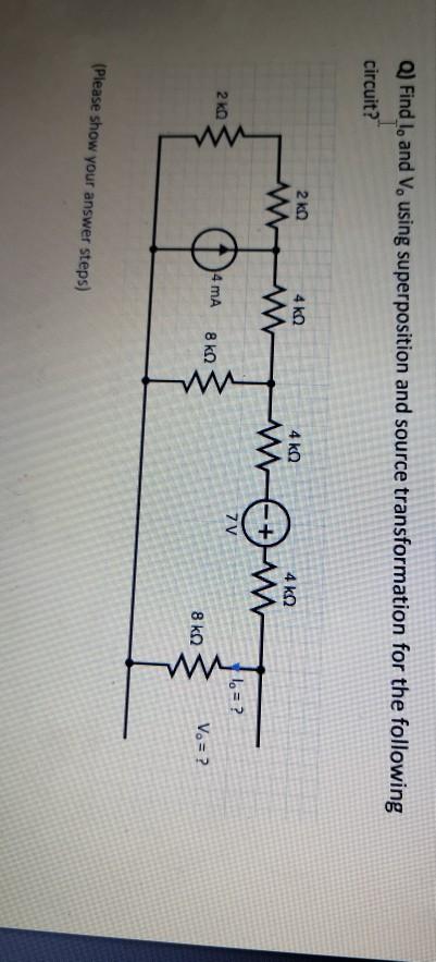 Solved Solve with superposition and source transformation to | Chegg.com