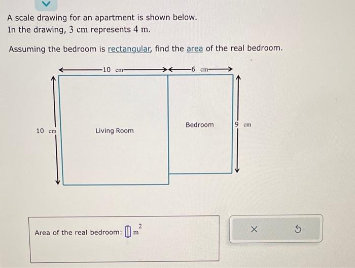Solved A scale drawing for an apartment is shown below. In | Chegg.com