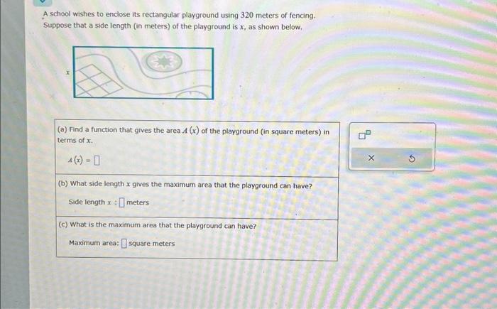 Solved A school wishes to enclose its rectangular playground | Chegg.com