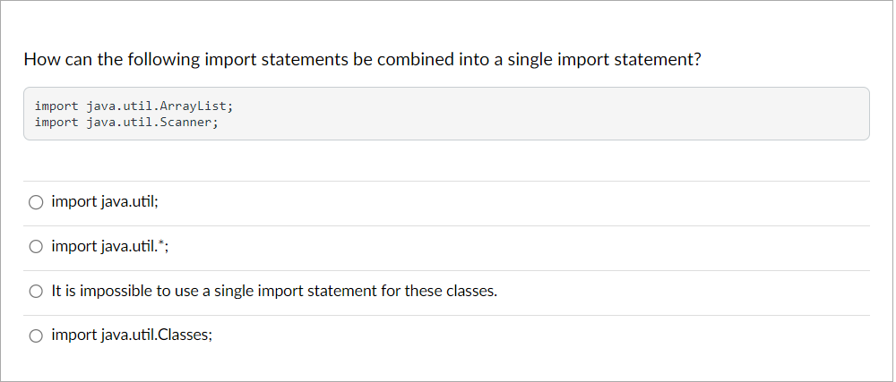 Solved How can the following import statements be combined | Chegg.com