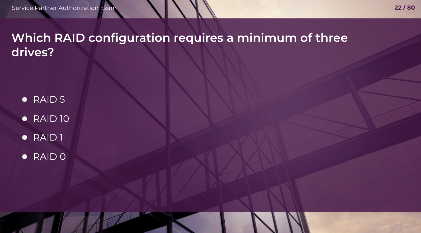 Solved Which RAID configuration requires a minimum of three | Chegg.com