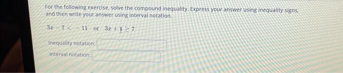 Solved For the following exercise, solve the compound | Chegg.com