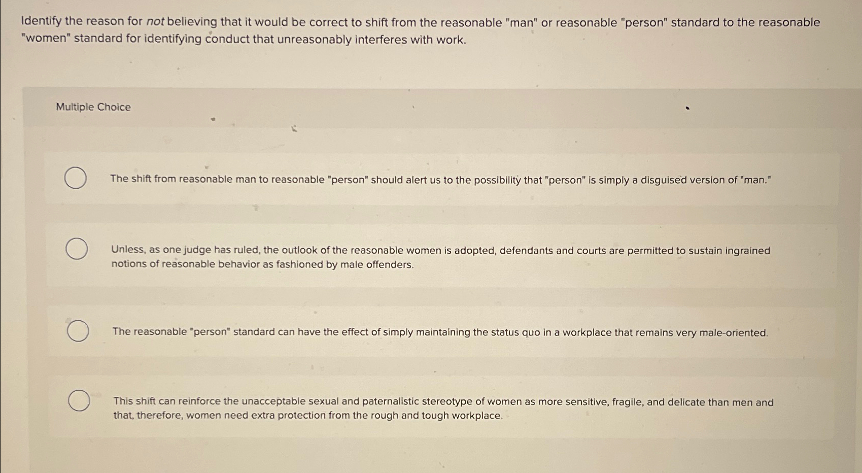 Solved Identify the reason for not believing that it would | Chegg.com