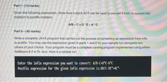Solved Given the following expression, show how a stack ADT | Chegg.com