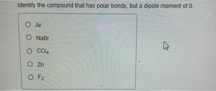 Solved Identify the compound with covalent bonding. O LIBO O | Chegg.com