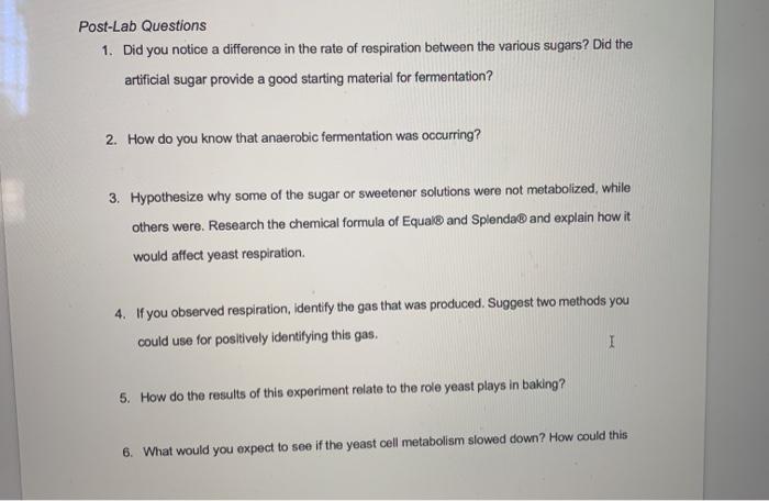 Post-Lab Questions 1. Did you notice a difference in | Chegg.com
