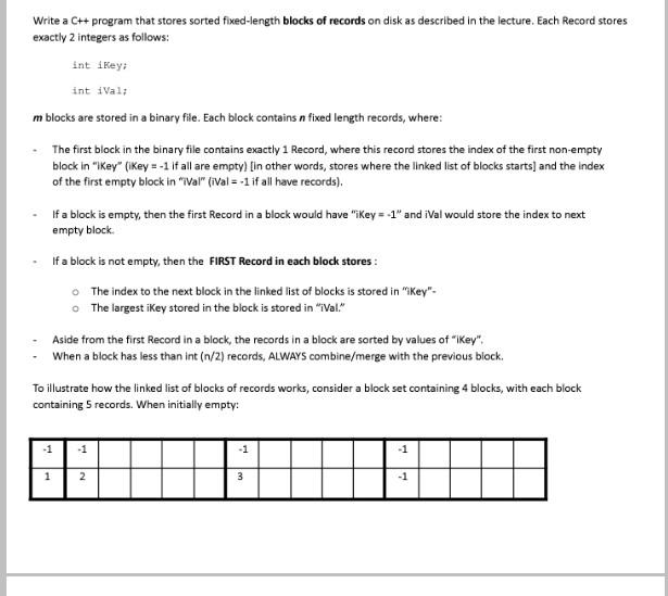 Write a C++ program that stores sorted fixed-length | Chegg.com