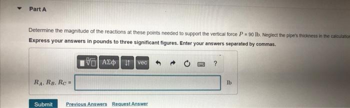 Solved The smooth pipe rests against the wall at the points | Chegg.com