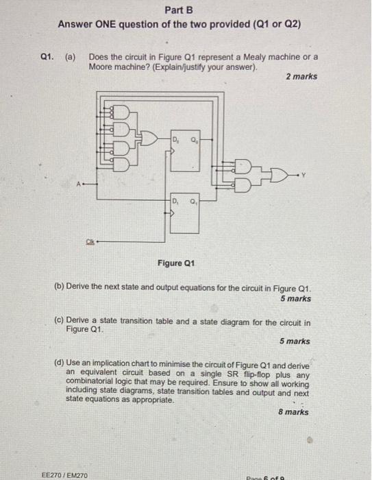 Solved Part B Answer ONE question of the two provided (Q1 or | Chegg.com