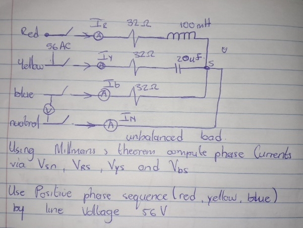 Using Millmans S Theorem Compute Phase Currents Via