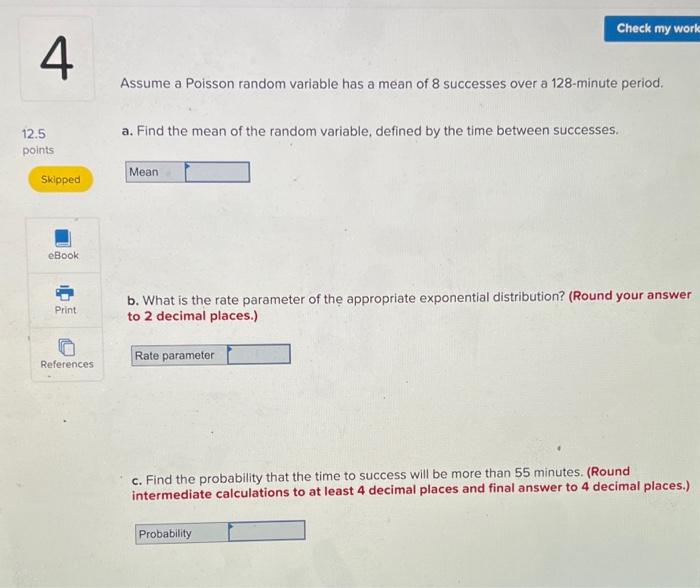 Assume a Poisson random variable has a mean of 8 | Chegg.com