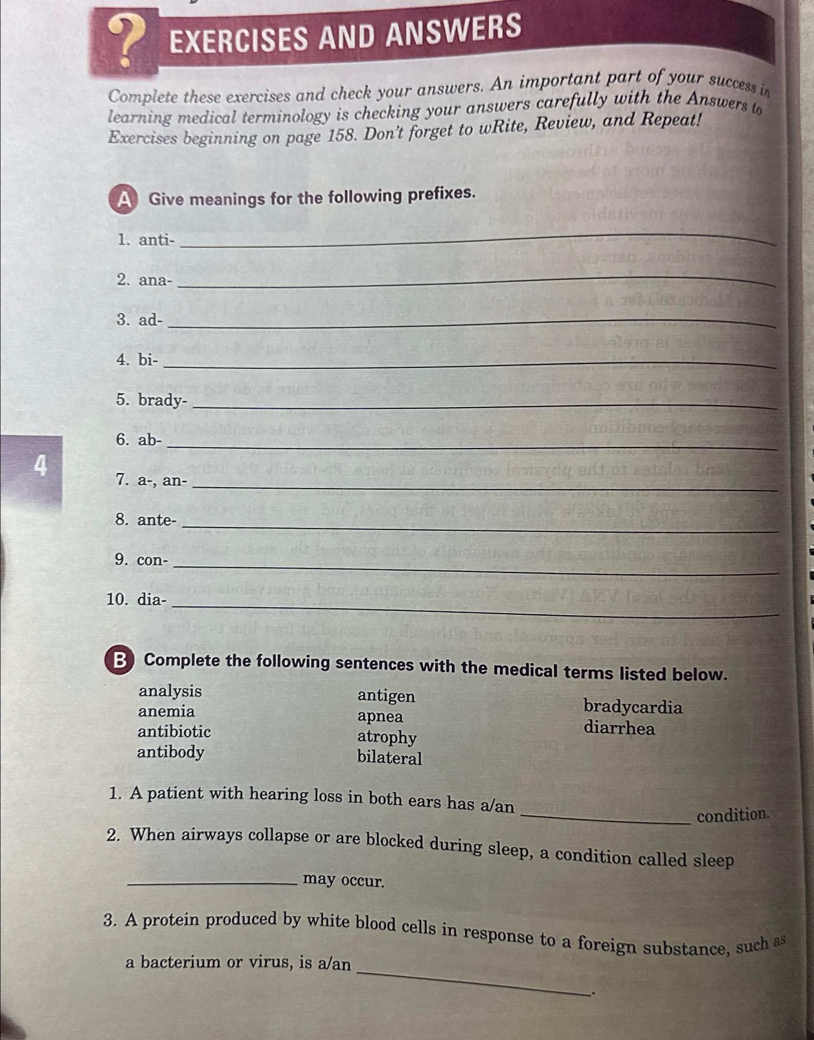 Solved EXERCISES AND ANSWERSComplete these exercises and | Chegg.com