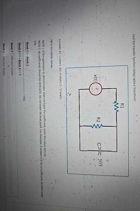 Solved Find the transfer function using Laplace Transform | Chegg.com