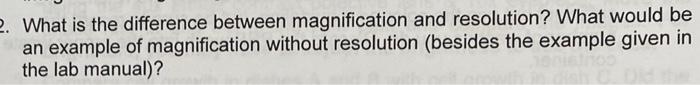 Solved What is the difference between magnification and | Chegg.com