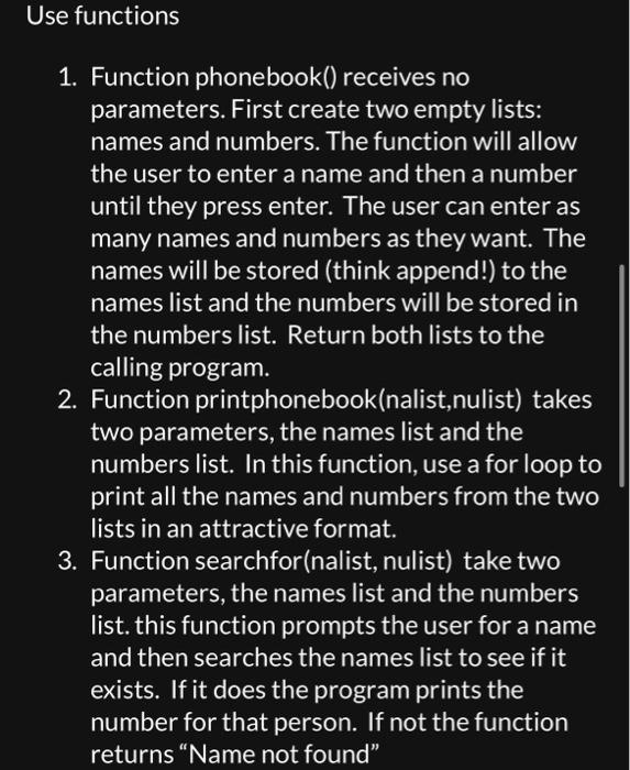 Solved Description Write a phone book program. The code will | Chegg.com