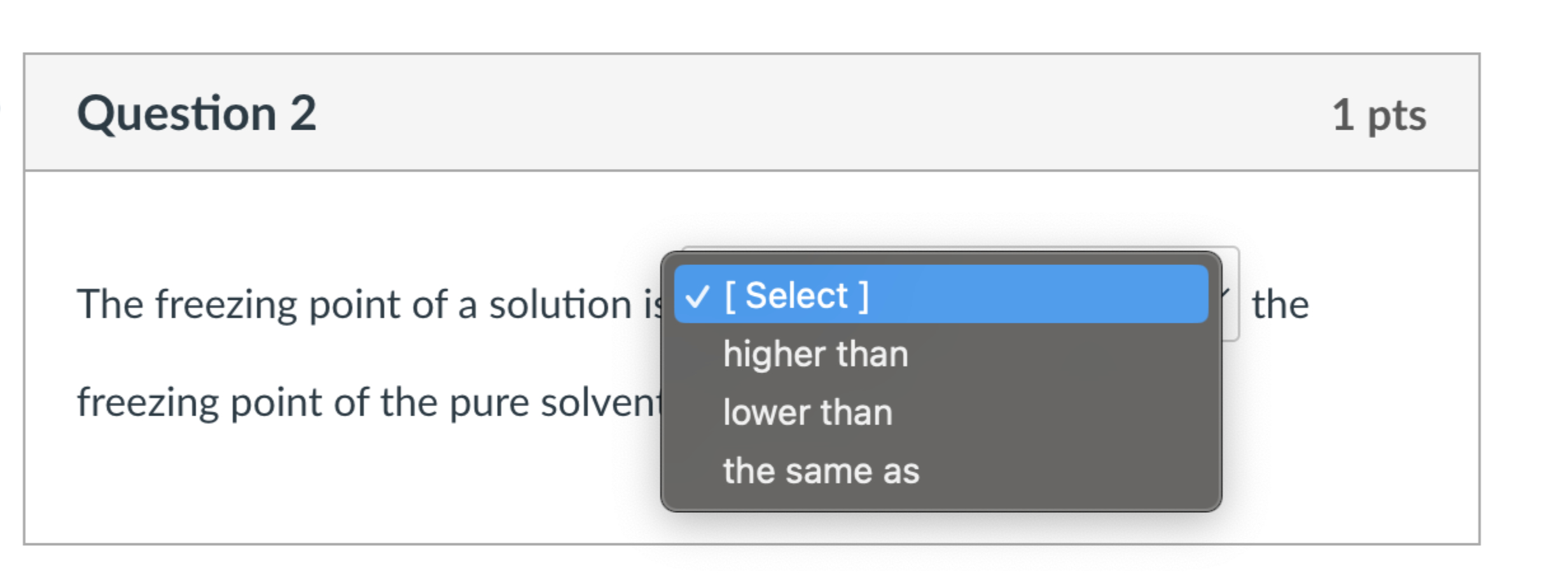 Solved Question 21 ﻿ptsThe freezing point of a solution [ | Chegg.com