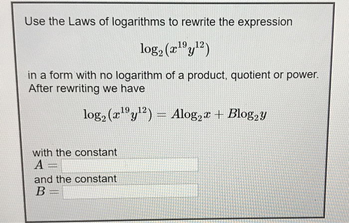 Solved Use the Laws of logarithms to rewrite the expression | Chegg.com