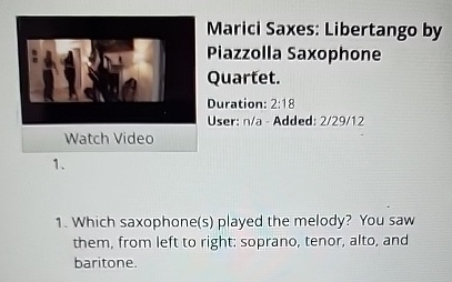 Marici Saxes: Libertango by Piazzolla Saxophone | Chegg.com