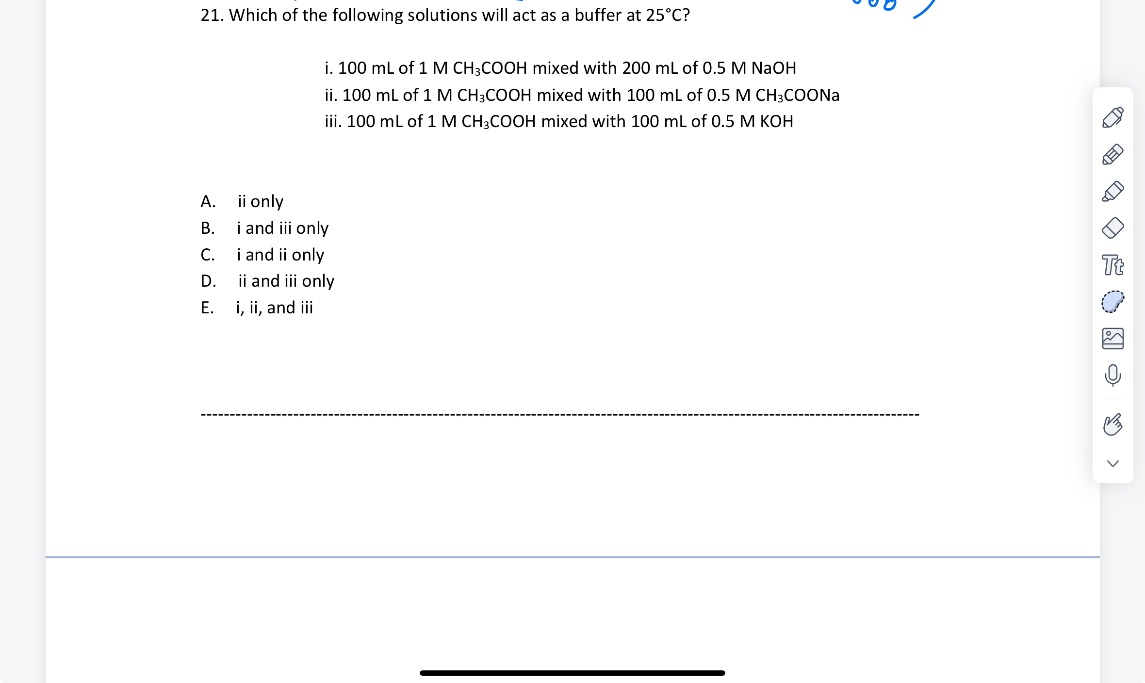 Solved Which of the following solutions will act as a buffer | Chegg.com