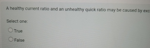 Solved A healthy current ratio and an unhealthy quick ratio | Chegg.com